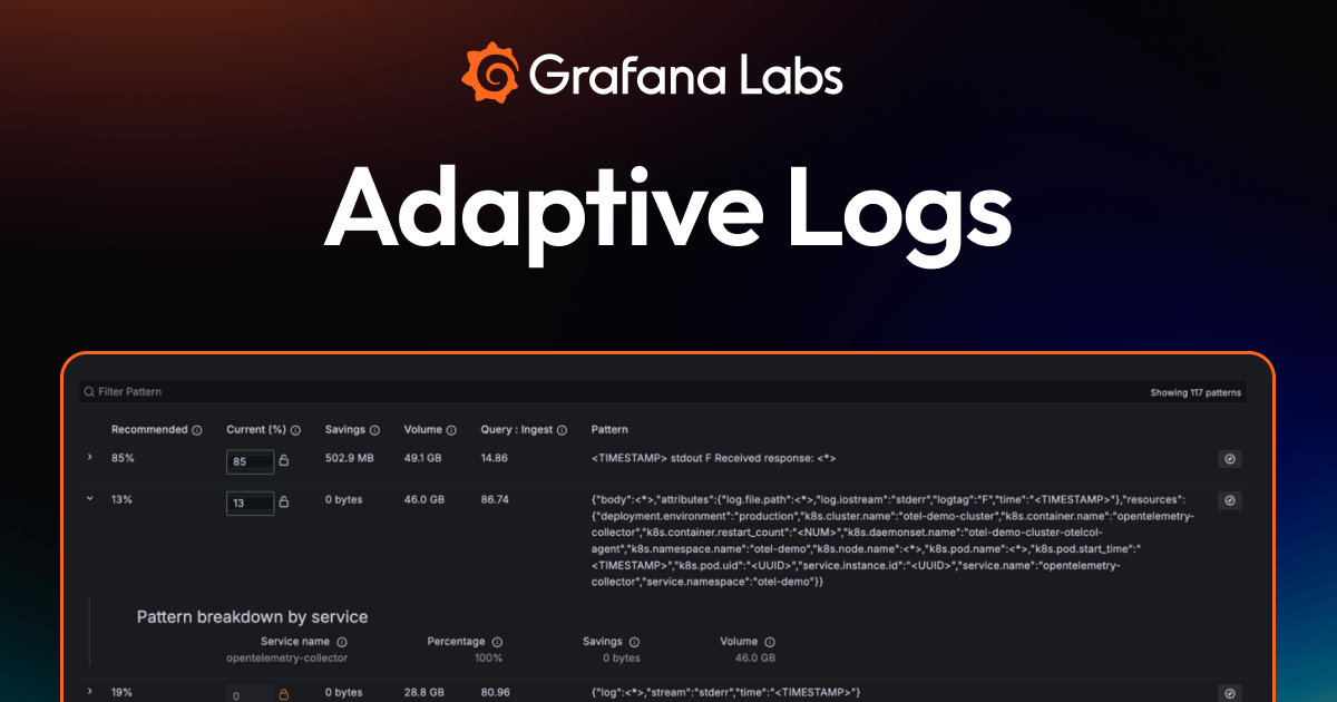 Reduce costs, optimize log volumes, and maintain full observability: Introducing Adaptive Logs ...