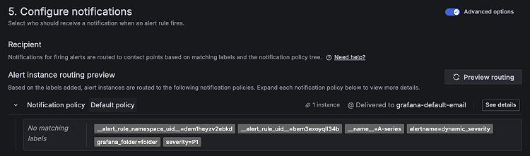 Example of dynamic labels in alert instances | Grafana documentation