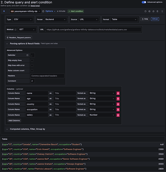 Example of alerting on tabular data | Grafana documentation
