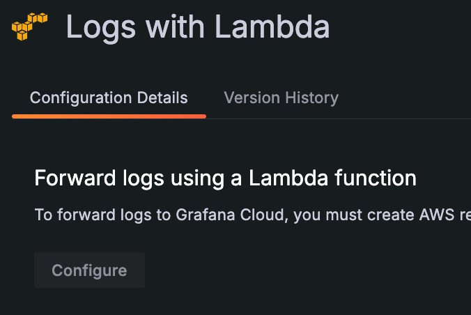 Configure CloudWatch logs with Lambda | Grafana Cloud documentation