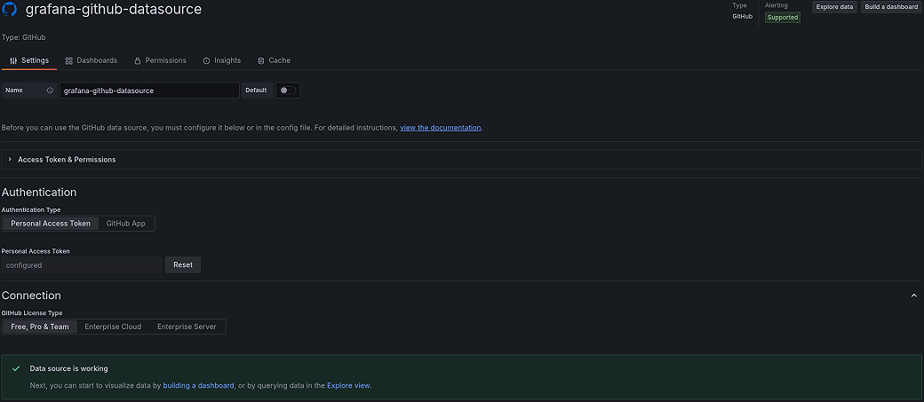 Connect to a GitHub data source in Grafana Cloud | Grafana Labs