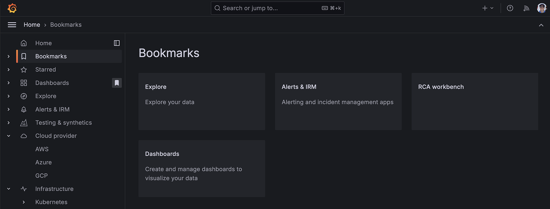 Navigation Bookmarks | Grafana Labs