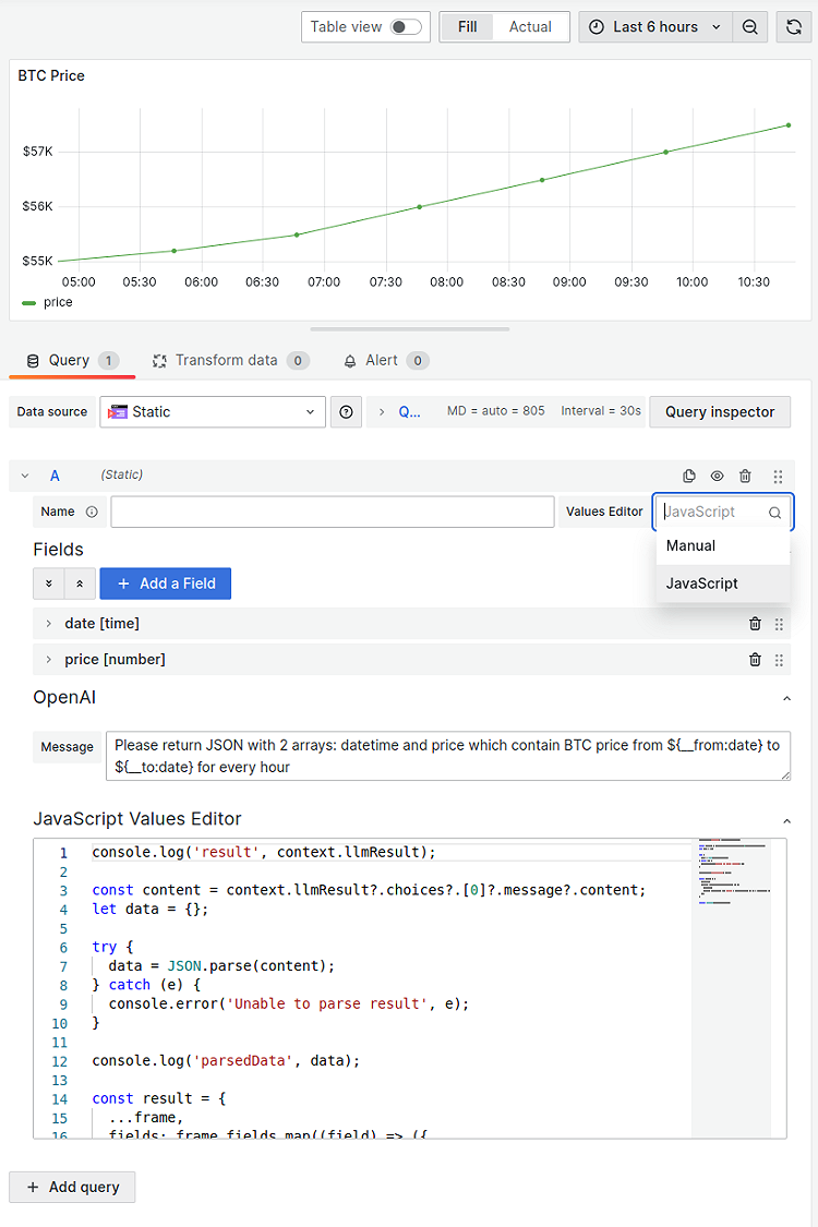 LLM App and OpenAI | Grafana Plugins documentation