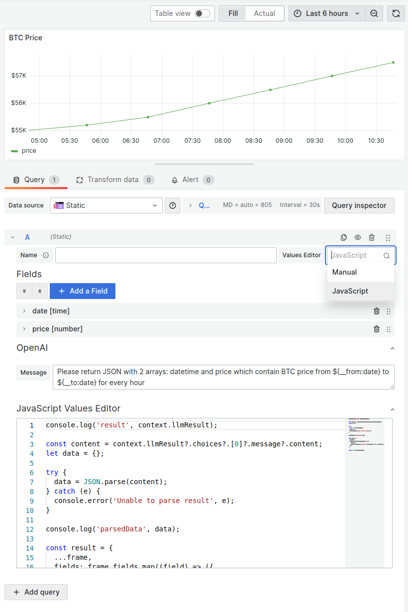 LLM App and OpenAI | Grafana Plugins documentation