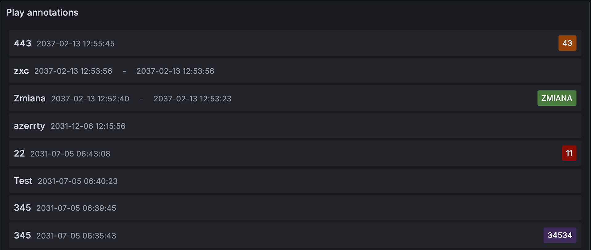Annotations list | Grafana documentation