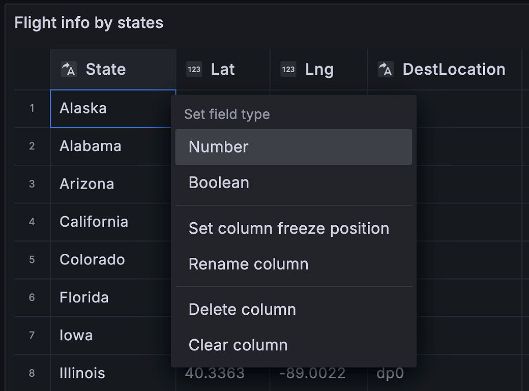 Datagrid | Grafana documentation