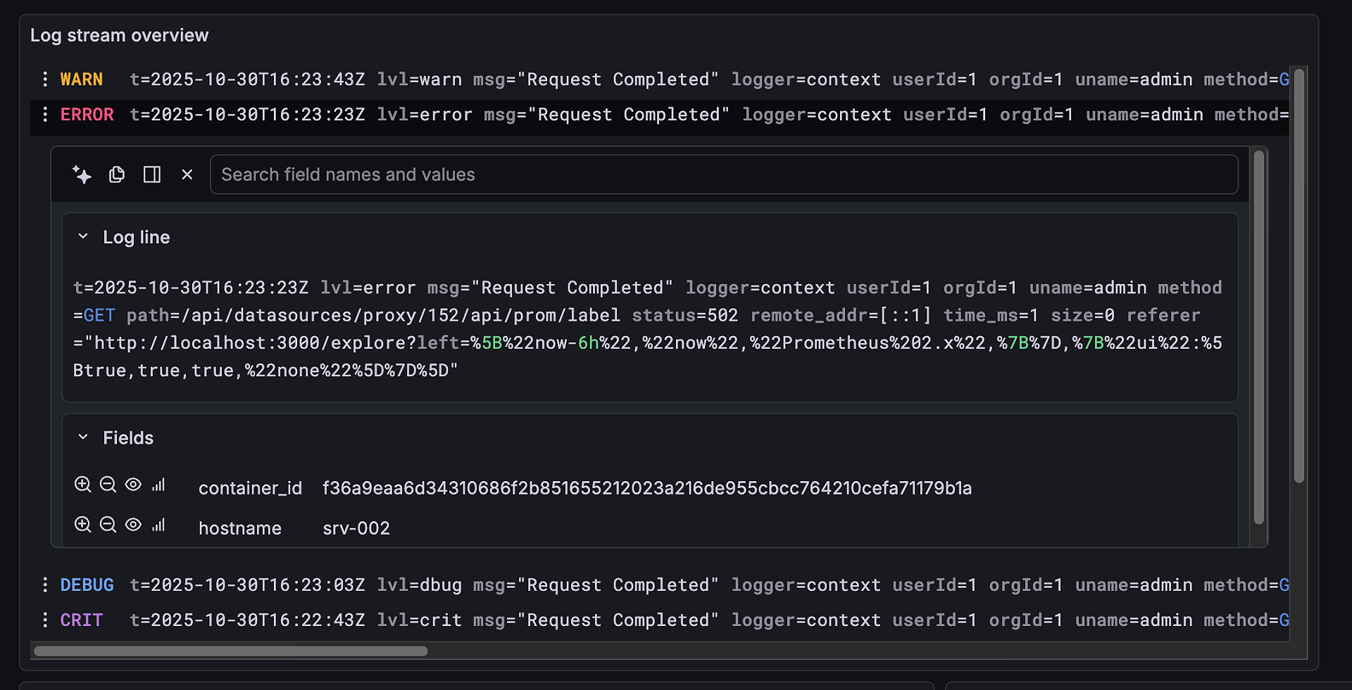 Logs | Grafana documentation