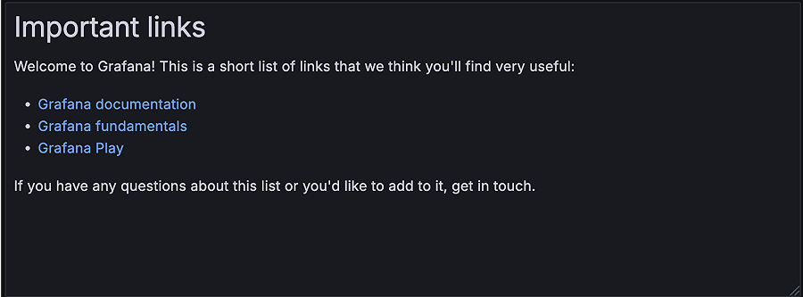Text | Grafana Cloud documentation