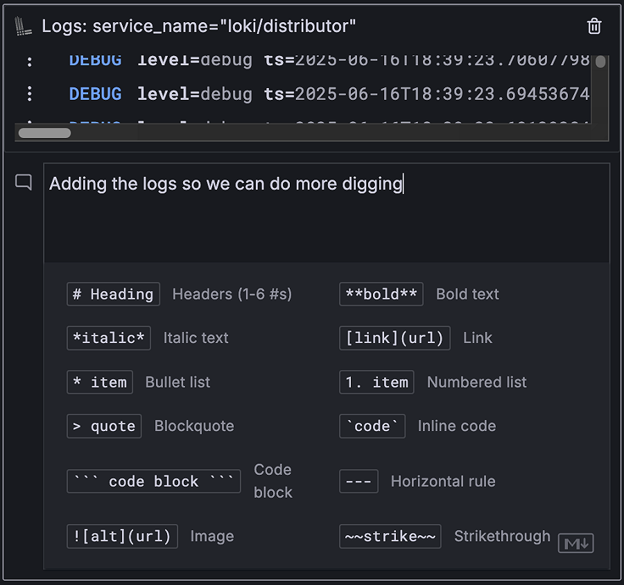 Investigations | Grafana documentation