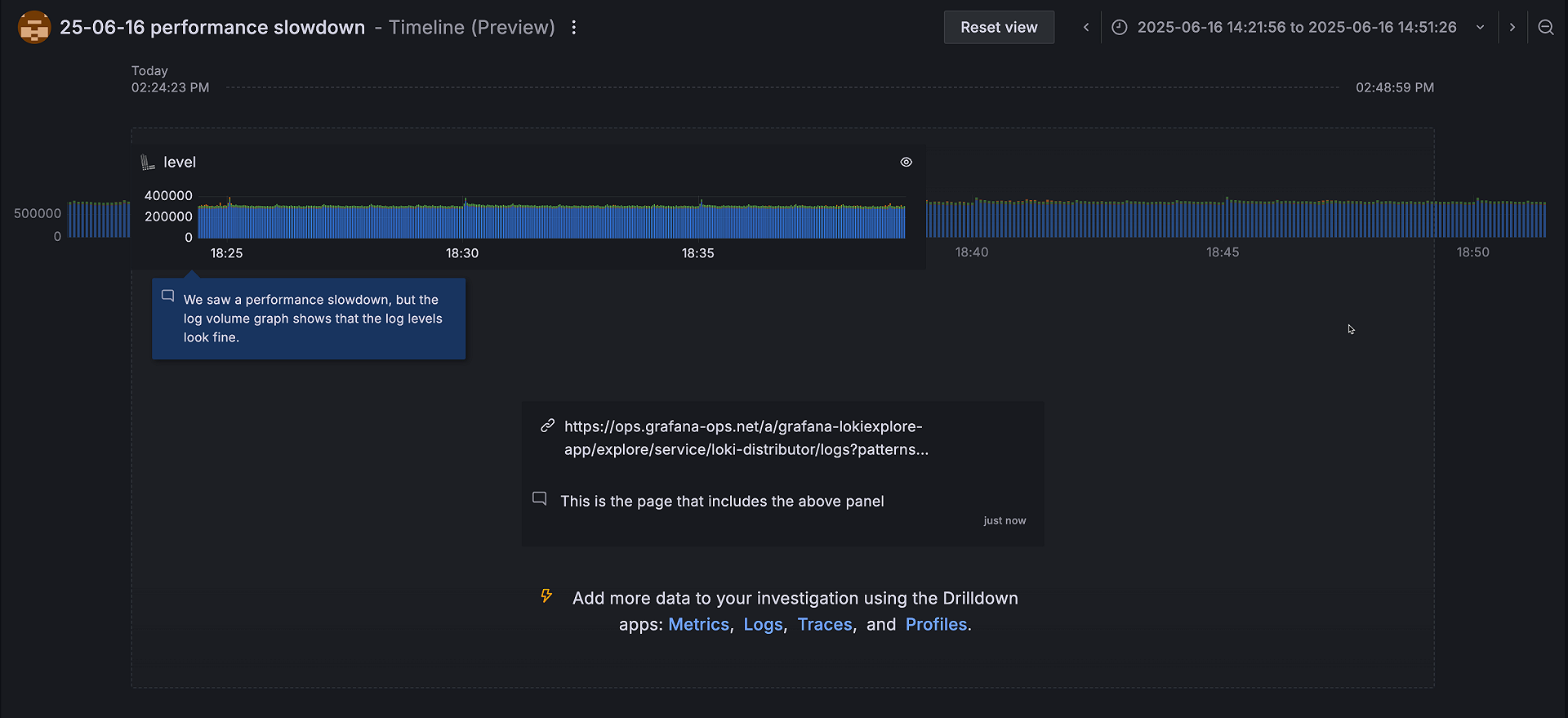 Investigations | Grafana documentation