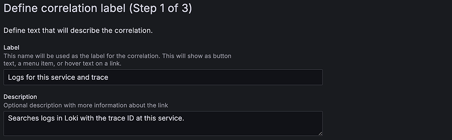 Trace correlations | Grafana documentation