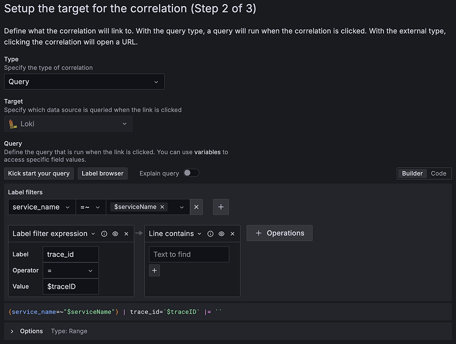 Trace correlations | Grafana documentation
