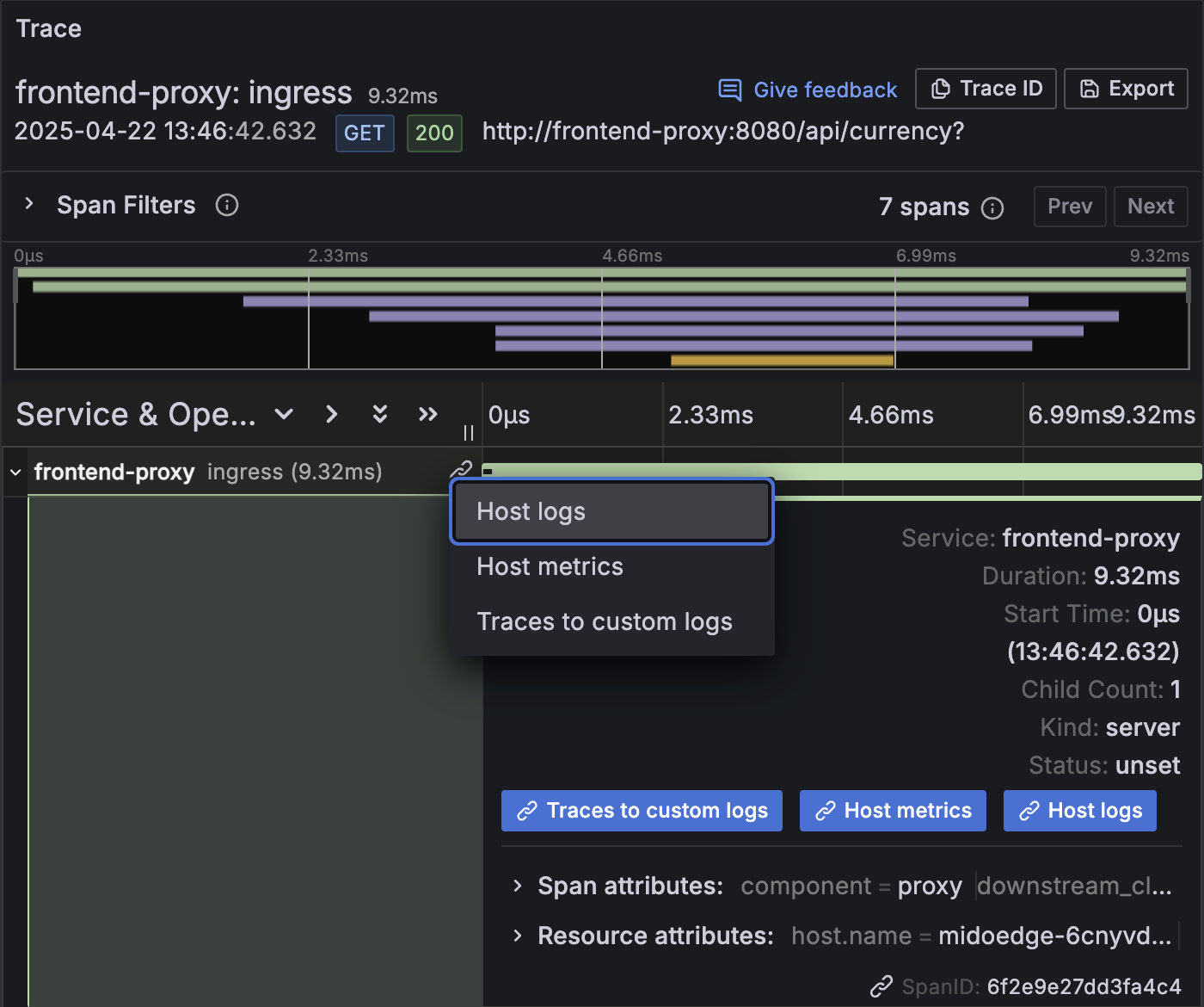 Trace correlations | Grafana documentation