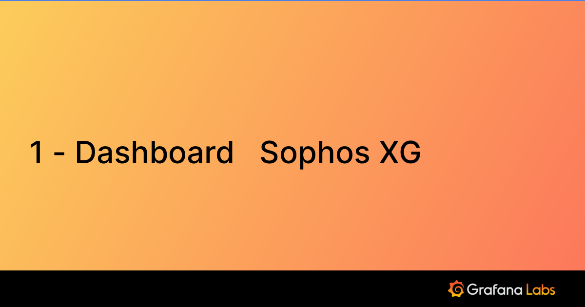 1 - Dashboard Sophos XG | Grafana Labs
