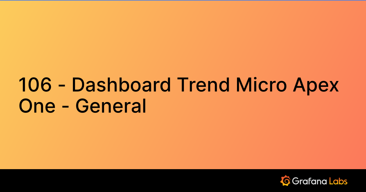 106 - Dashboard Trend Micro Apex One - General | Grafana Labs