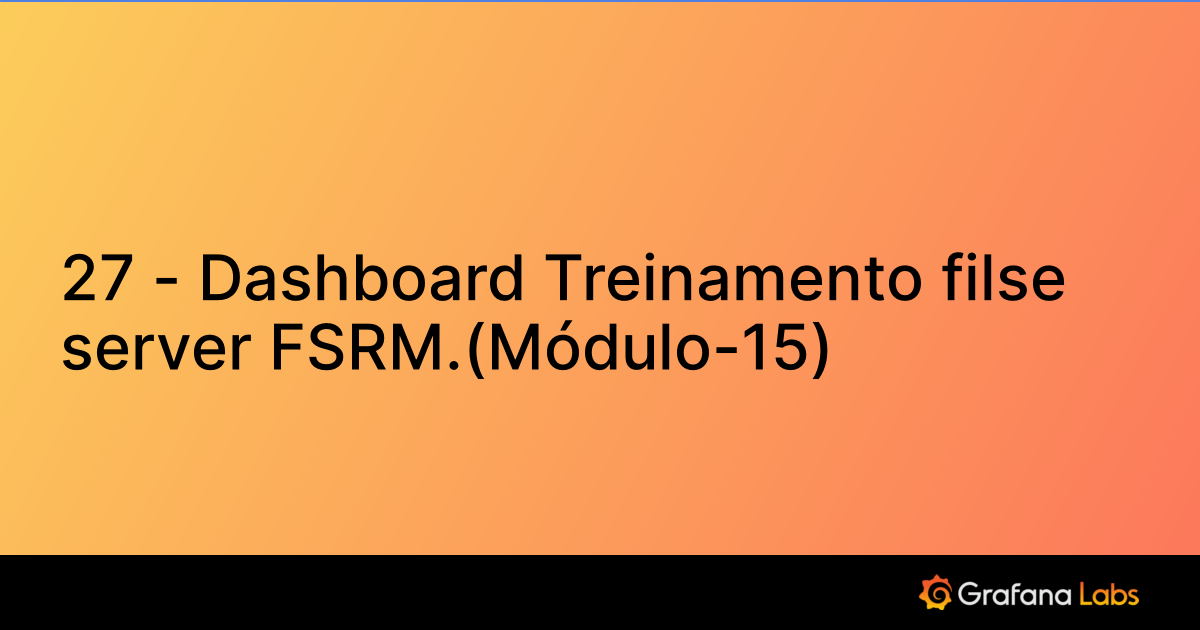 27 - Dashboard Treinamento filse server FSRM.(Módulo-15) | Grafana Labs
