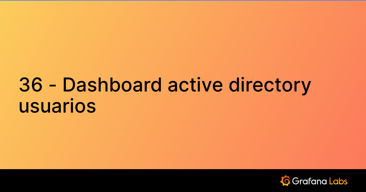 36 - Dashboard active directory usuarios | Grafana Labs
