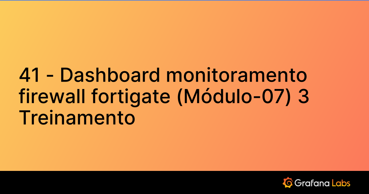 41 - Dashboard monitoramento firewall fortigate (Módulo-07) 3 ...
