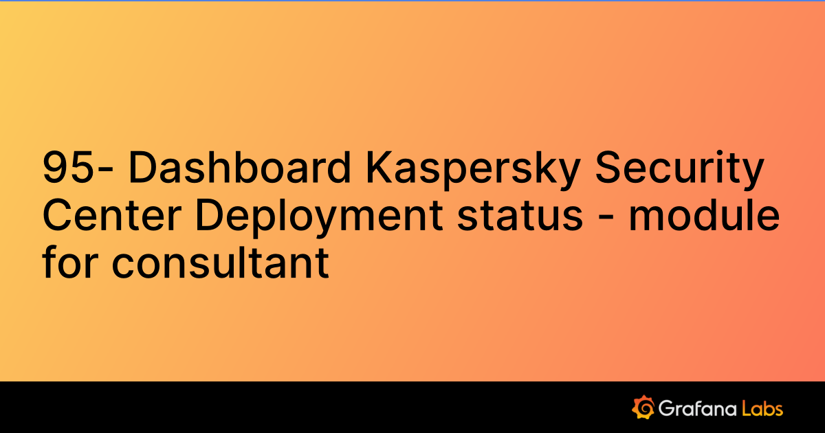 95- Dashboard Kaspersky Security Center Deployment status - module for ...