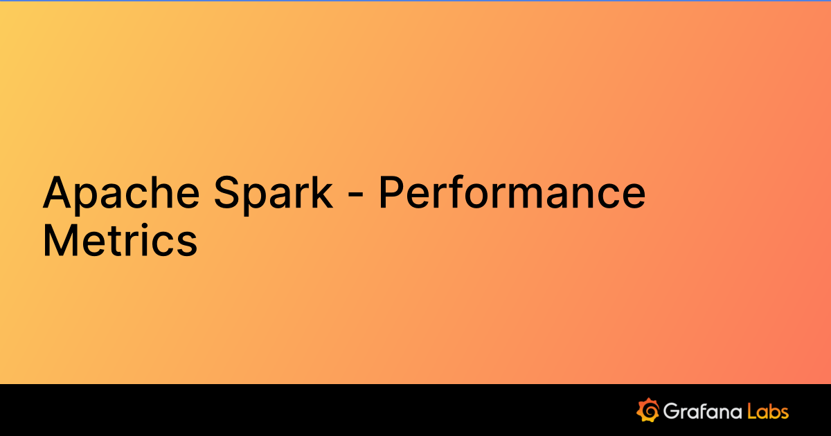 Apache Spark - Performance Metrics | Grafana Labs