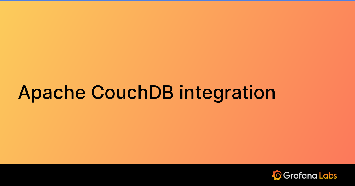 Apache CouchDB integration | Grafana Cloud documentation