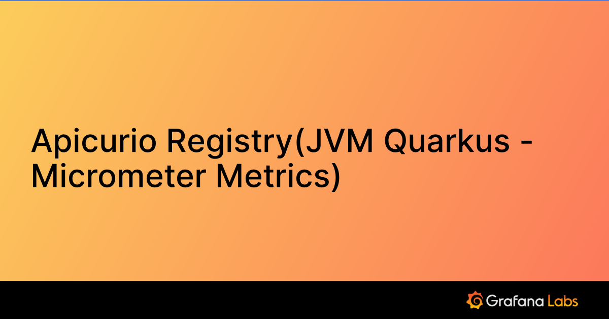 Apicurio Registry(JVM Quarkus - Micrometer Metrics) | Grafana Labs