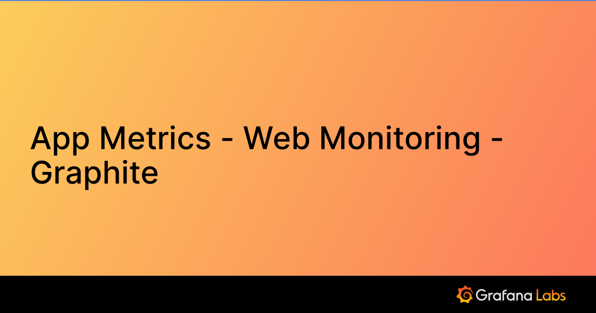 App Metrics - Web Monitoring - Graphite | Grafana Labs