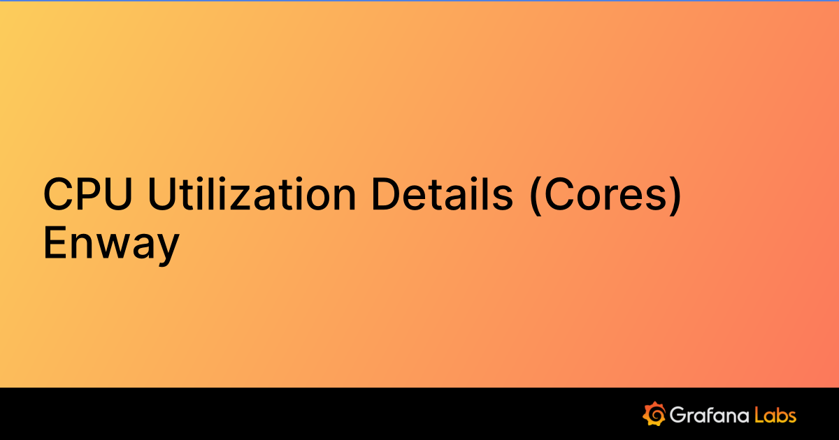 CPU Utilization Details (Cores) Enway | Grafana Labs