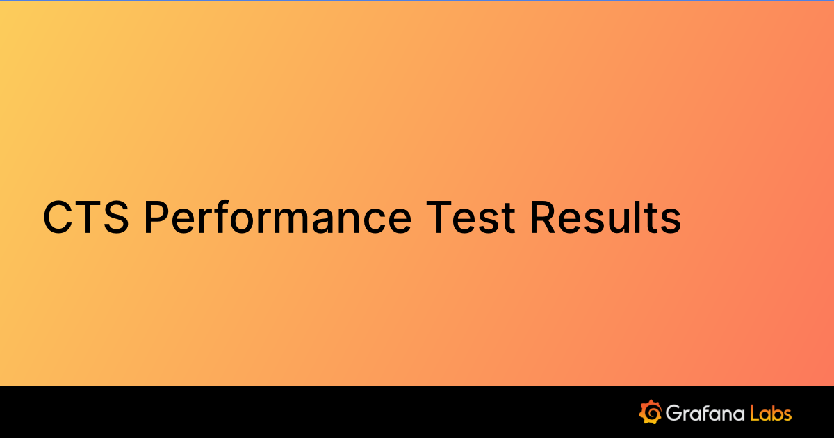 CTS Performance Test Results | Grafana Labs