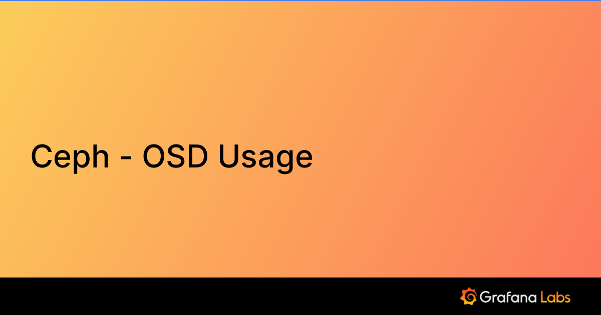 Ceph - OSD Usage | Grafana Labs
