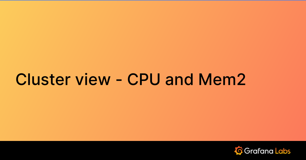 Cluster view - CPU and Mem2 | Grafana Labs