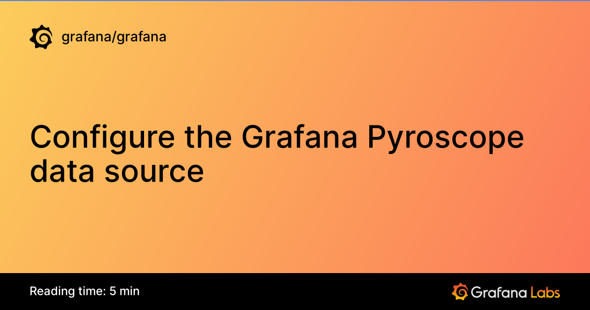 Configure the Grafana Pyroscope data source | Grafana documentation