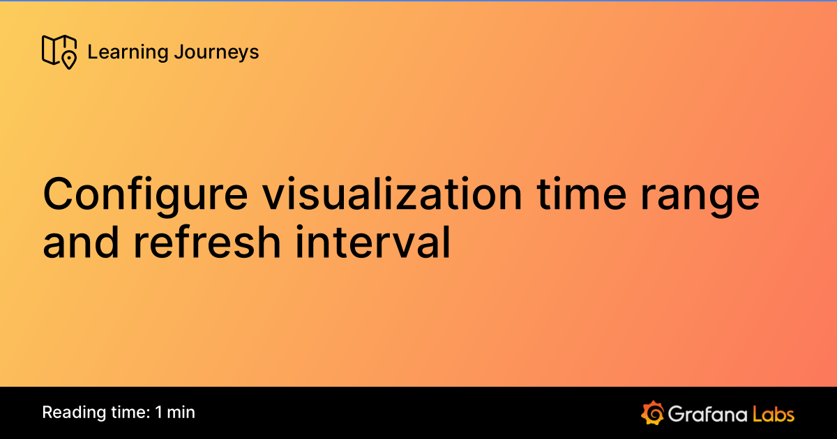 Configure visualization time range and refresh interval | Grafana Labs