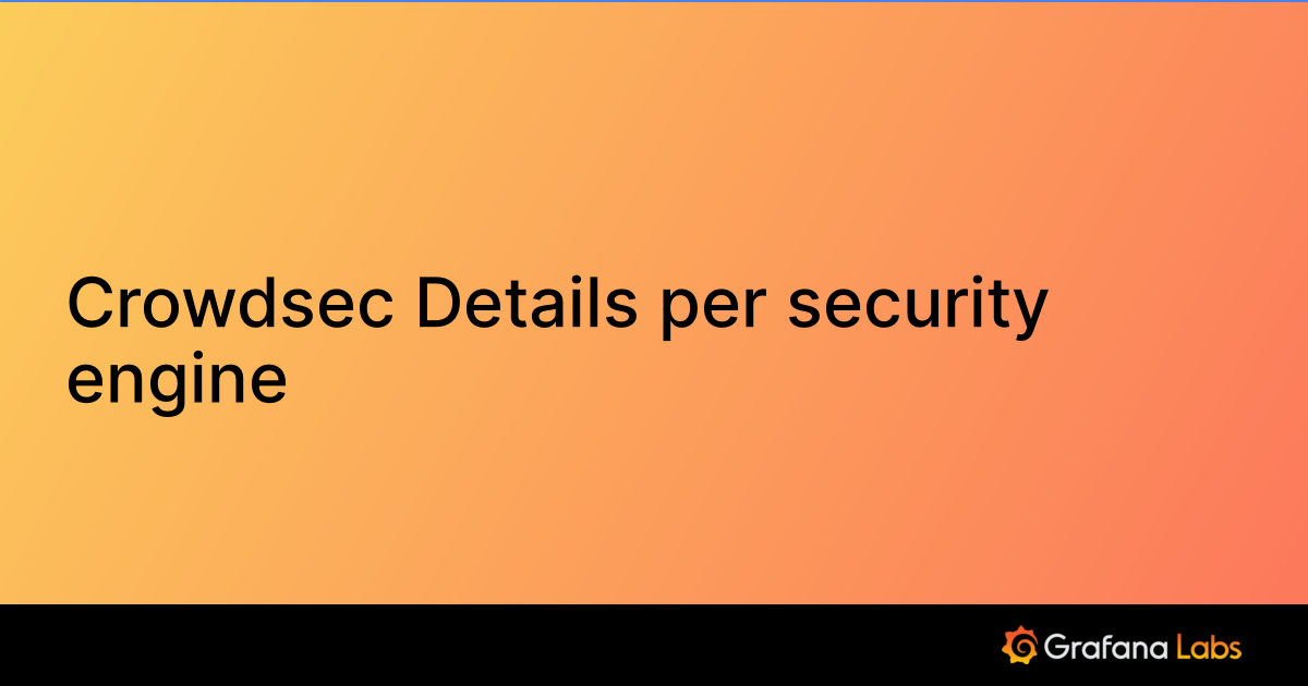 Crowdsec Details per security engine | Grafana Labs