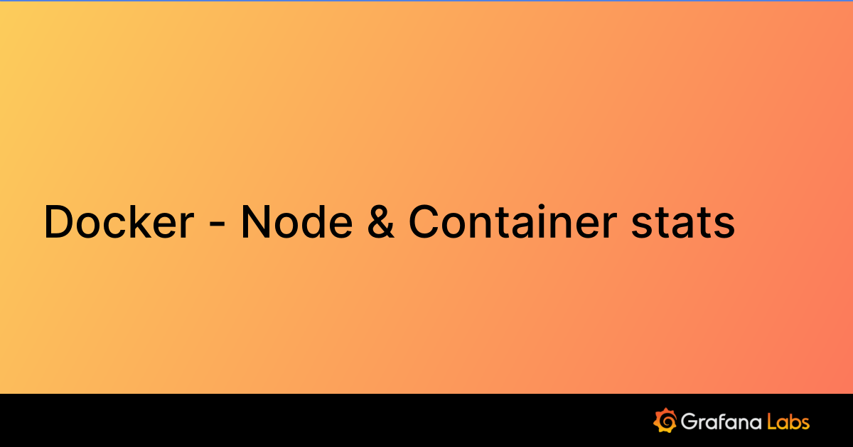 Docker - Node & Container stats | Grafana Labs