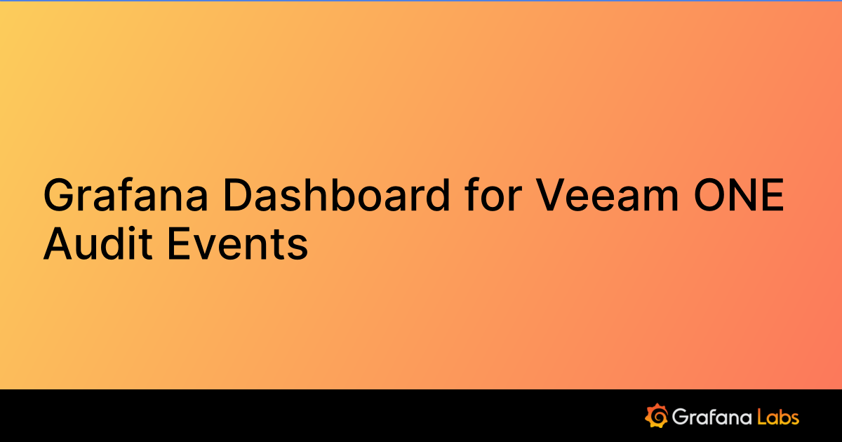 Grafana Dashboard for Veeam ONE Audit Events | Grafana Labs