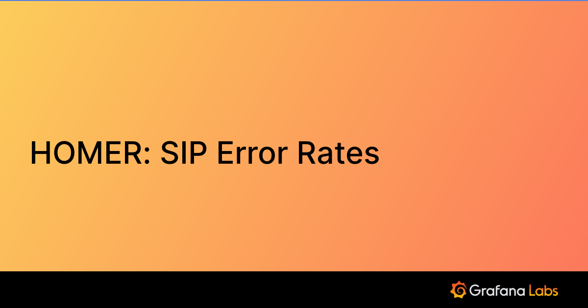 HOMER: SIP Error Rates | Grafana Labs