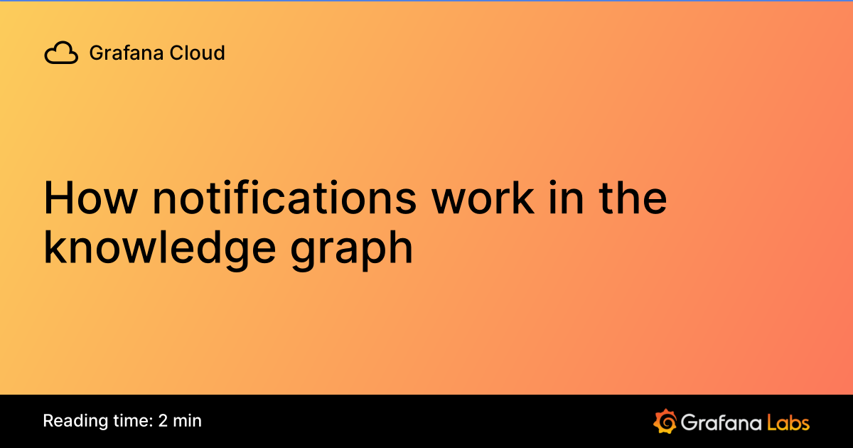 How notifications work in the knowledge graph | Grafana Cloud documentation