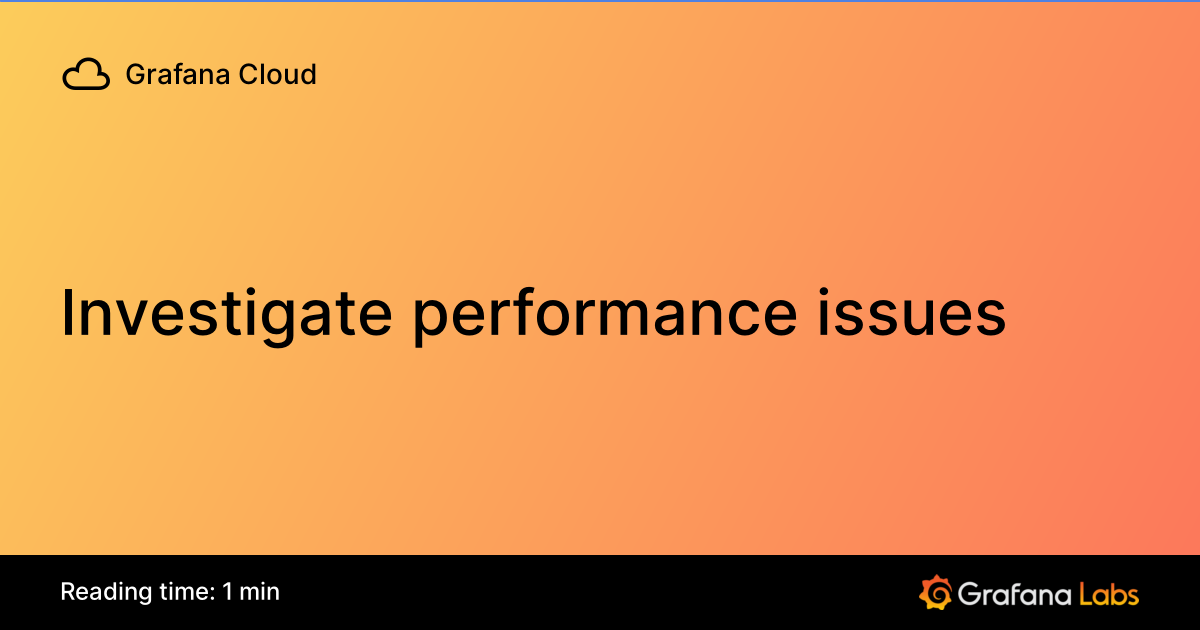 Investigate performance issues | Database Observability documentation