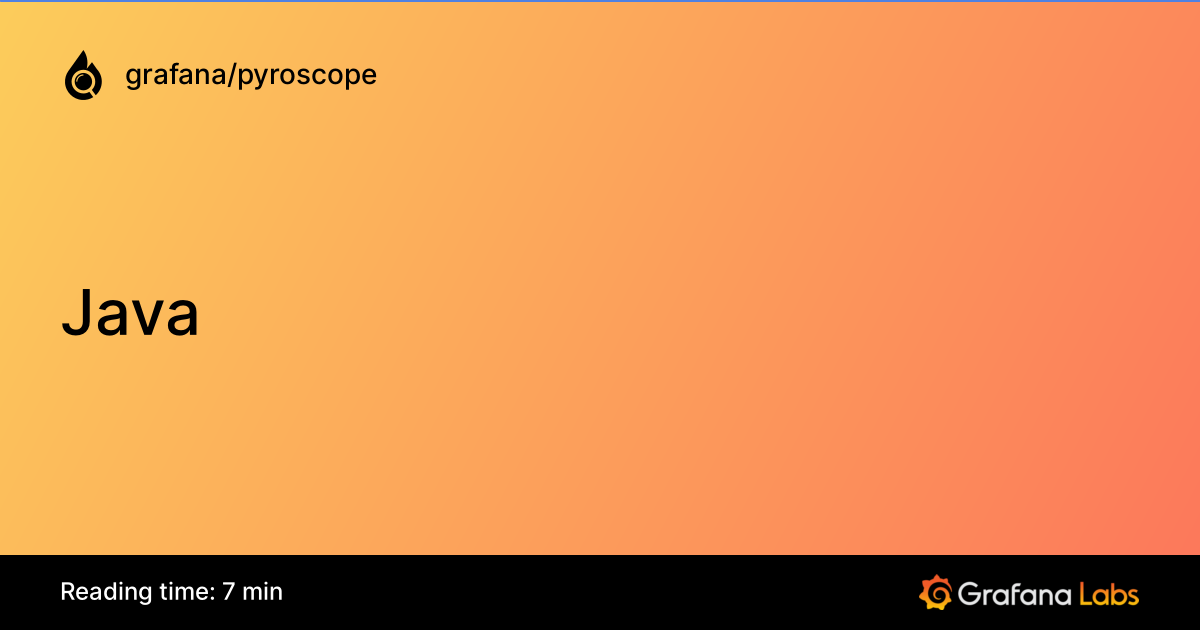 Java | Grafana Pyroscope documentation