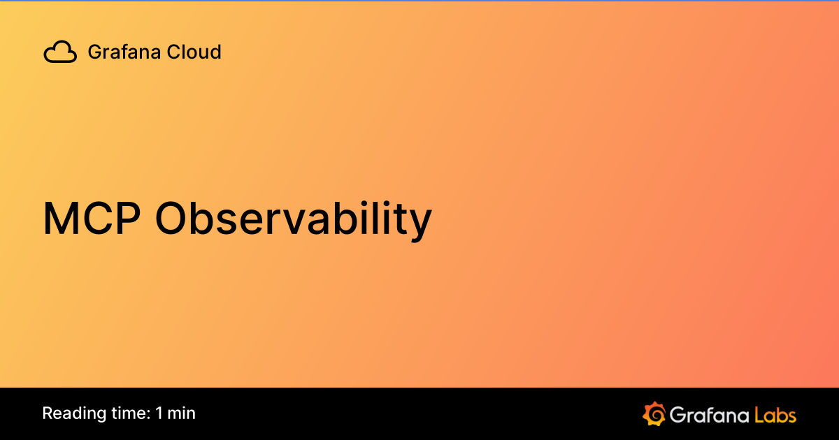 MCP Observability | Grafana Cloud documentation