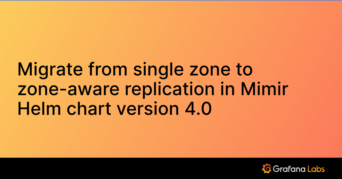 Migrate from single zone to zone-aware replication in Mimir Helm chart ...