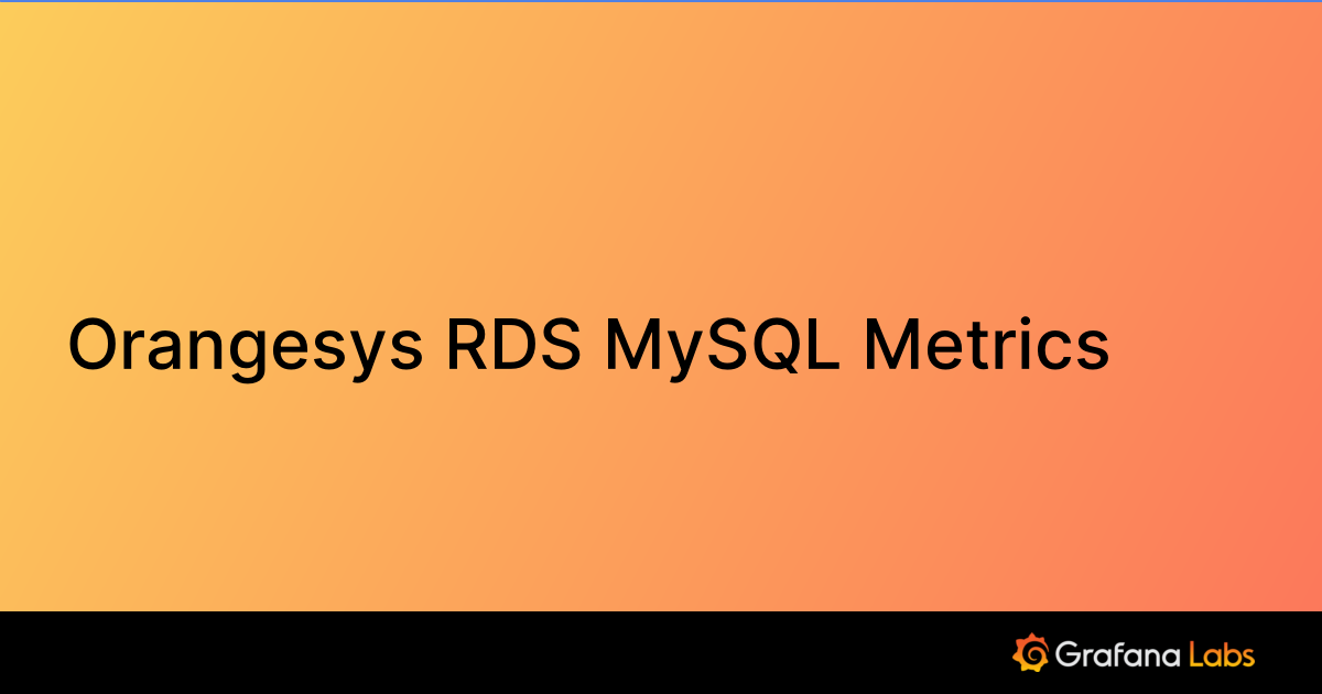 Orangesys RDS MySQL Metrics | Grafana Labs