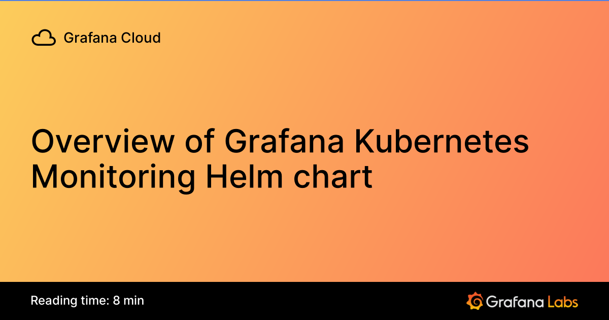 Overview of Grafana Kubernetes Monitoring Helm chart | Grafana Cloud ...
