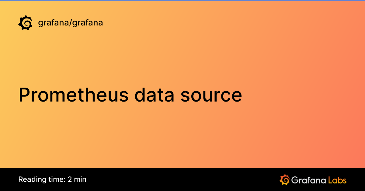 Prometheus data source | Grafana documentation