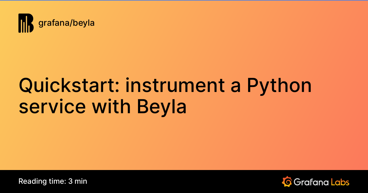 Quickstart: instrument a Python service with Beyla | Grafana Beyla ...