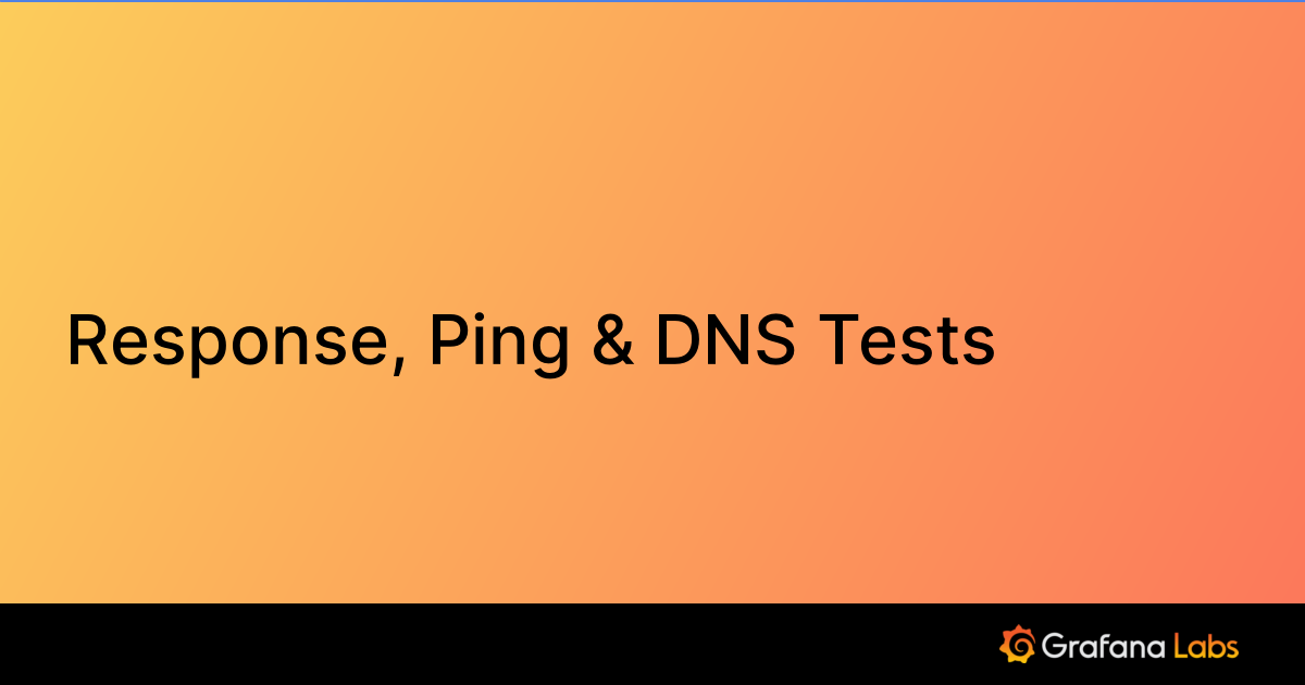 Response, Ping & DNS Tests | Grafana Labs