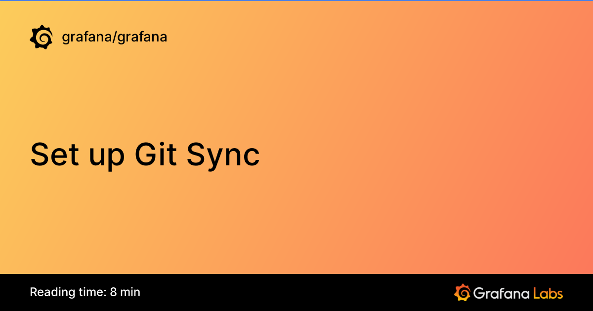 Set up Git Sync | Grafana documentation