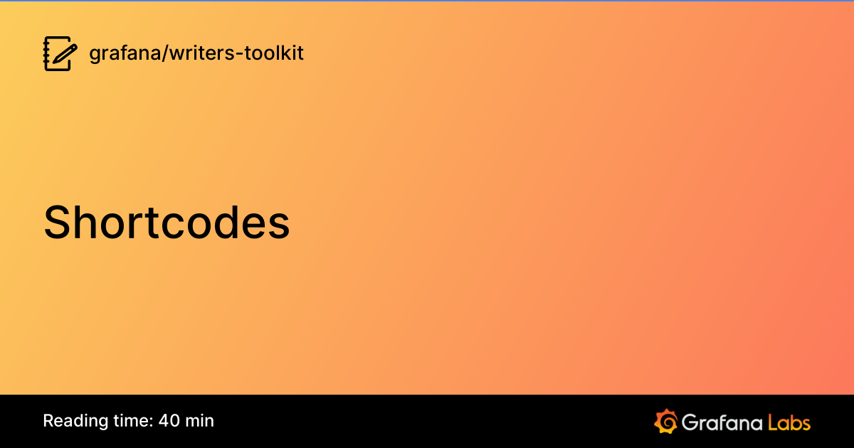 Shortcodes | Writers' Toolkit documentation