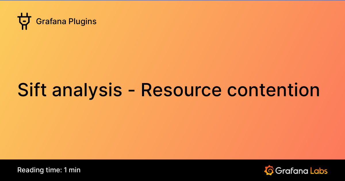 Sift analysis - Resource contention | Grafana Plugins documentation